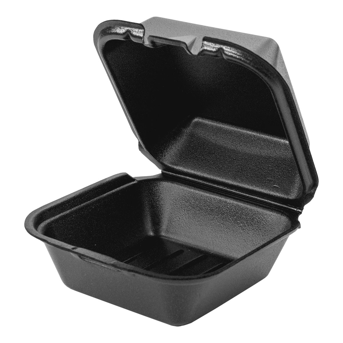 SN225-3L | Black 6" x 6" Snap It Lock Hinged Square Container | 5.81 x ...